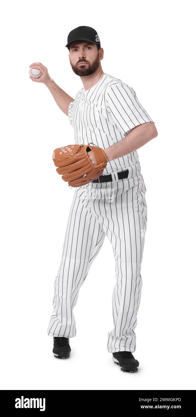 Action baseball full length player sport throwing uniform hi-res stock ...