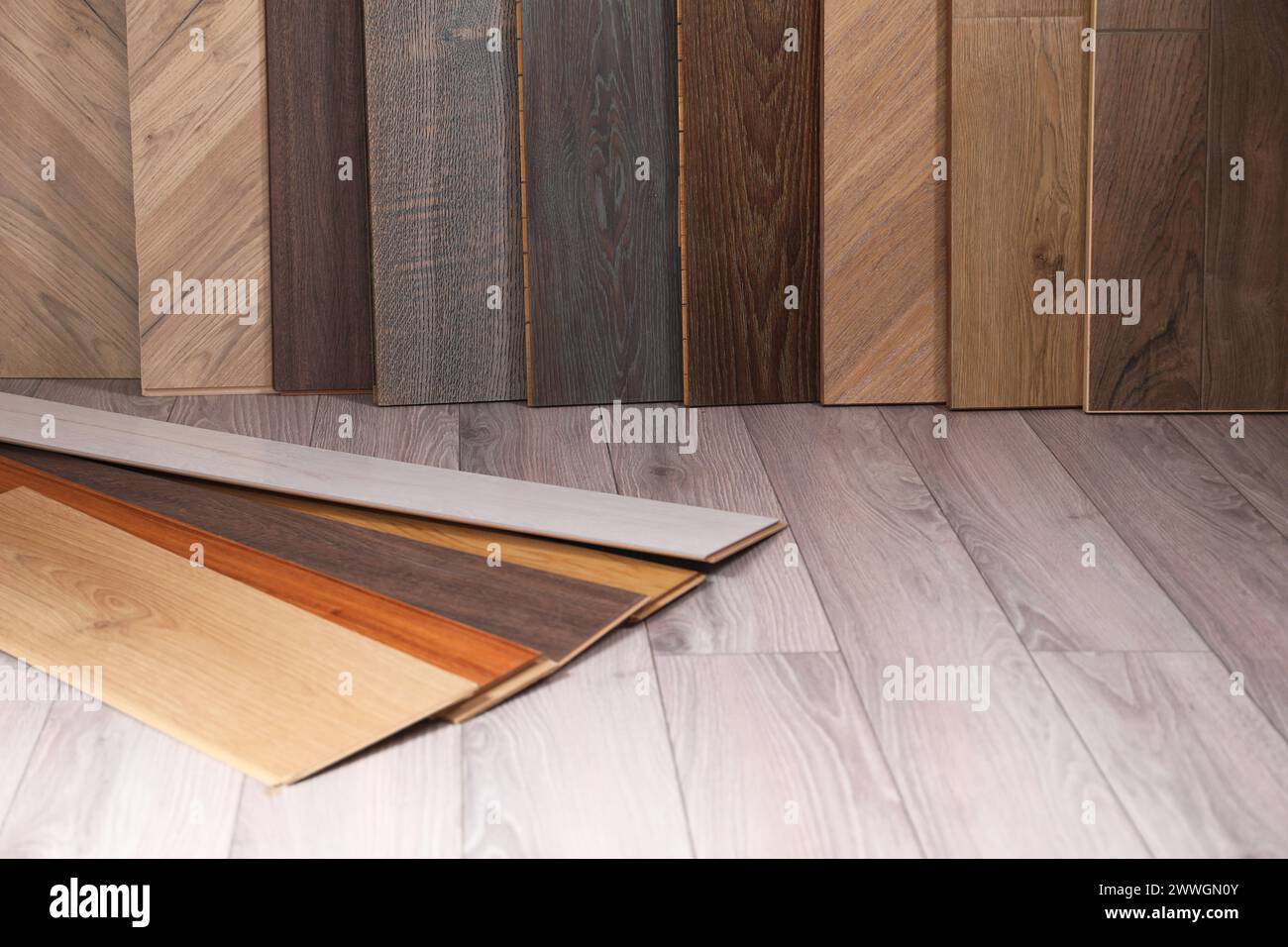 Hardwood laminate flooring samples on hi-res stock photography and ...