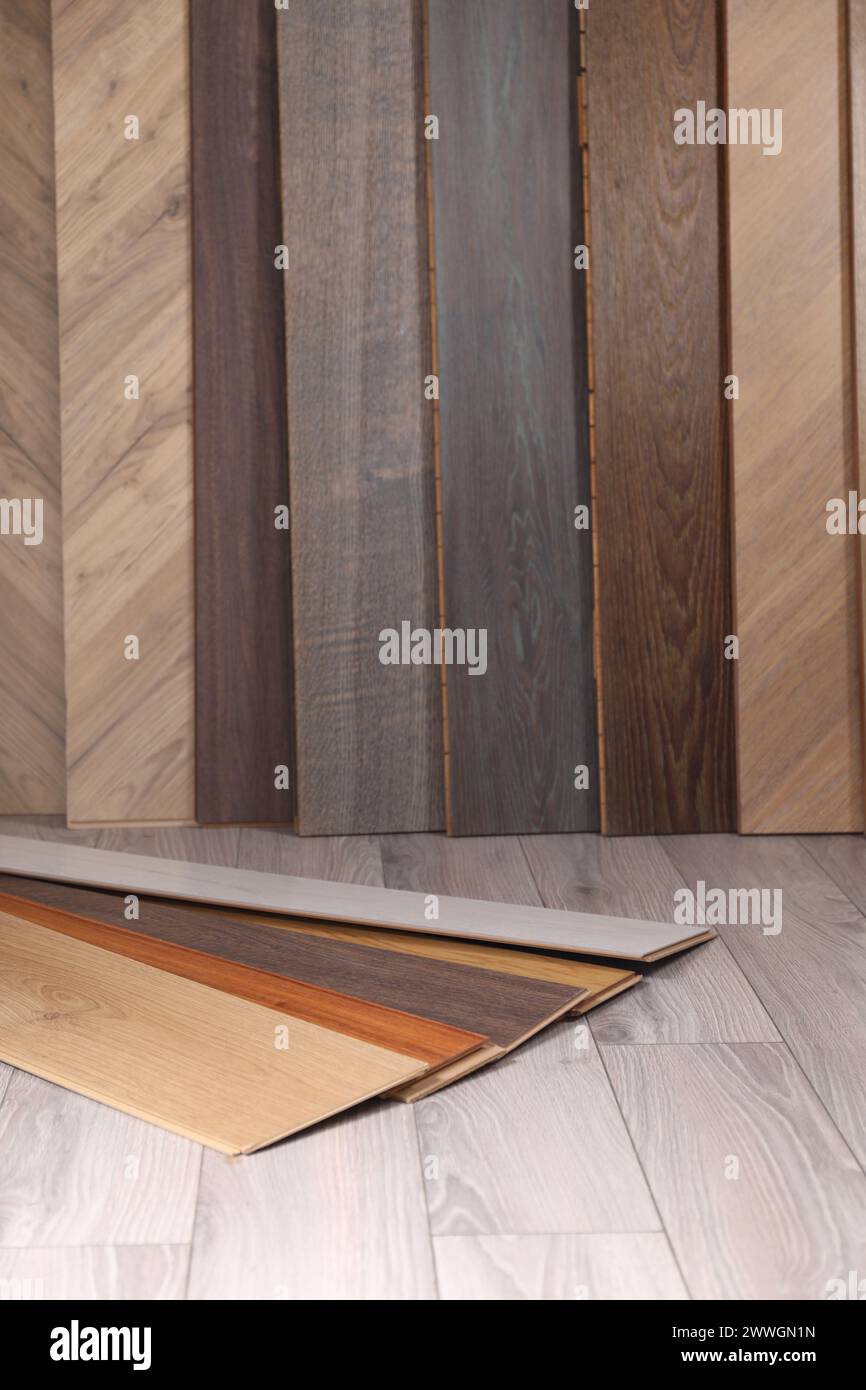 Hardwood laminate flooring samples on hi-res stock photography and ...
