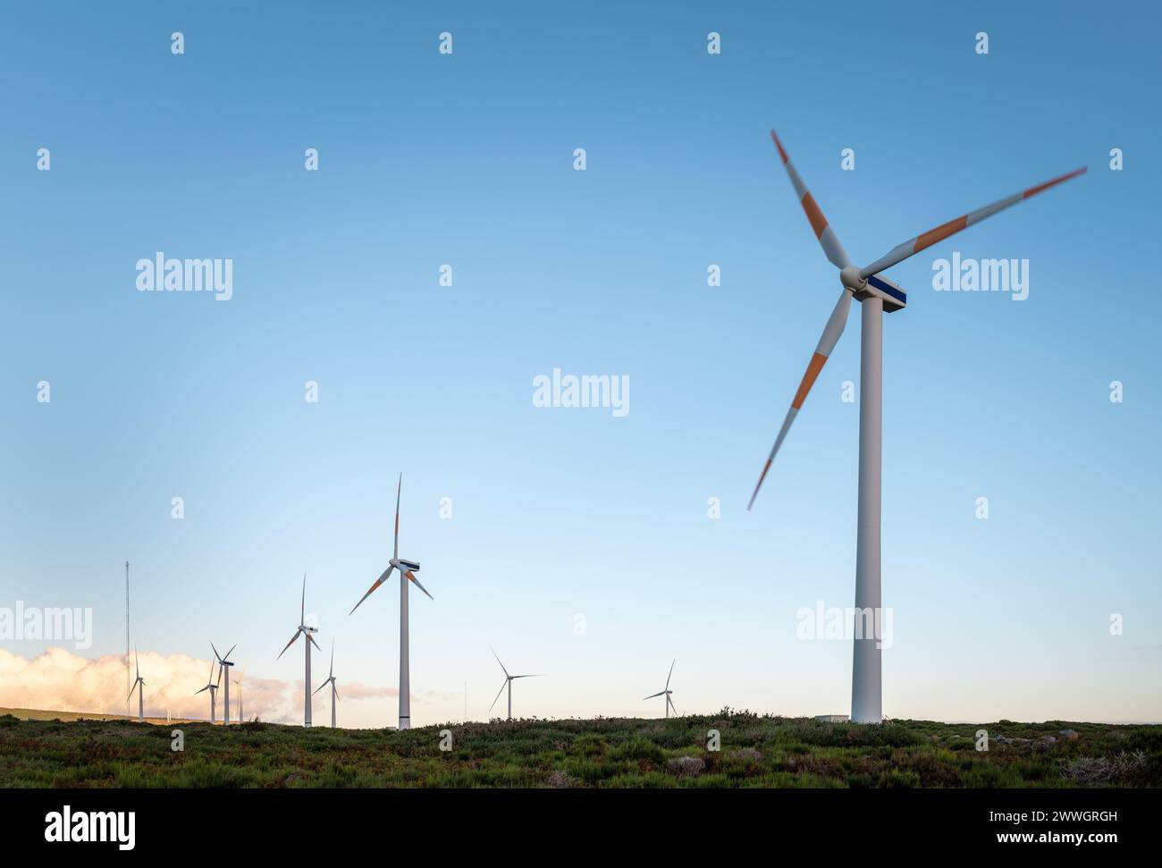 Wind plant in Madeira mountains Stock Photo - Alamy