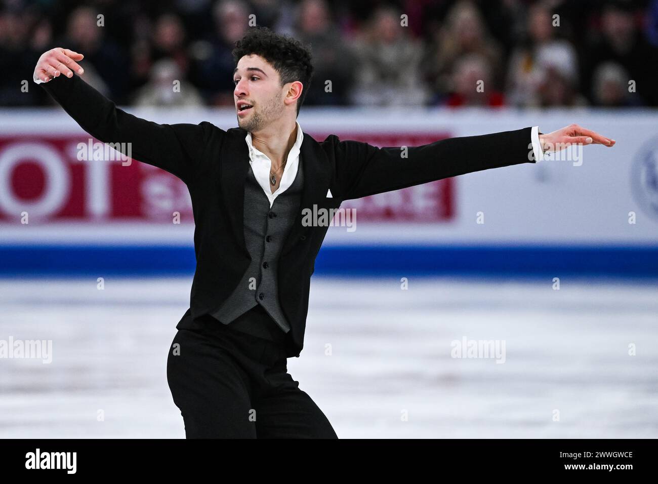 MONTREAL, CANADA - MARCH 23 2024: Luc Economides (FRA) during the ISU ...