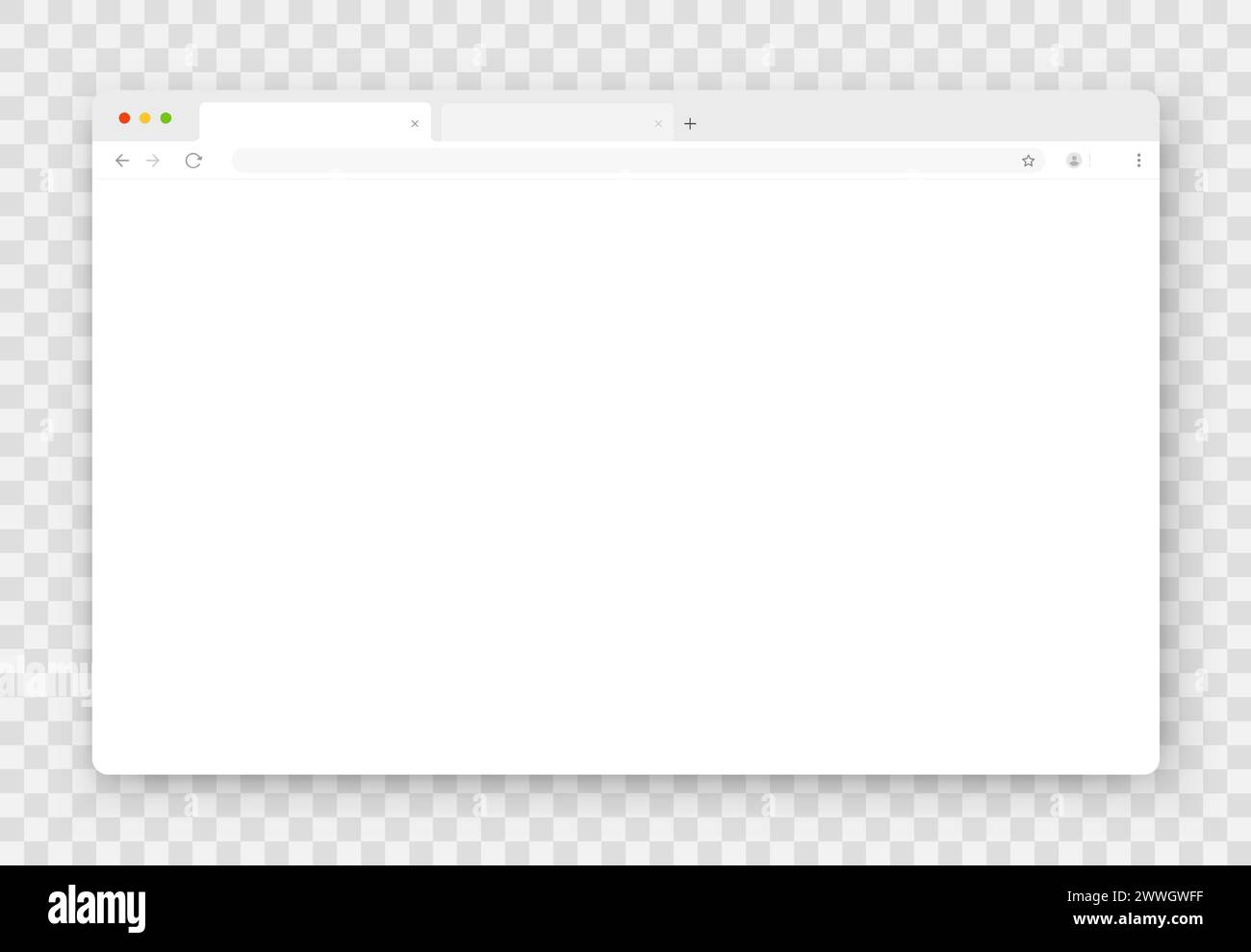 An empty browser window in white on a transparent background Stock ...