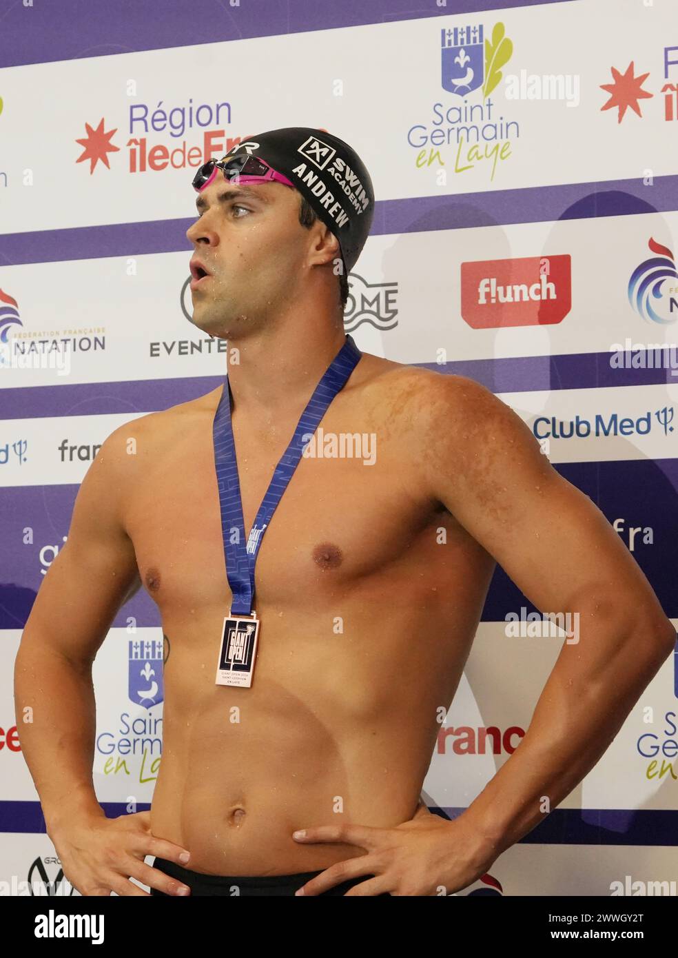 Michael Andrew of USA, Men's 100 M Butterfly during the Giant Open 2024 ...