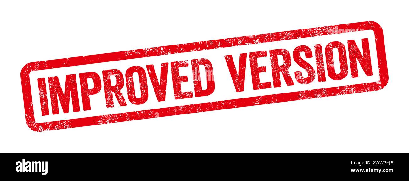 Red stamp on a white background - Improved version Stock Photo - Alamy