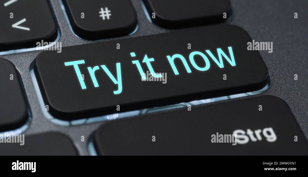 Try it now word hi-res stock photography and images - Alamy