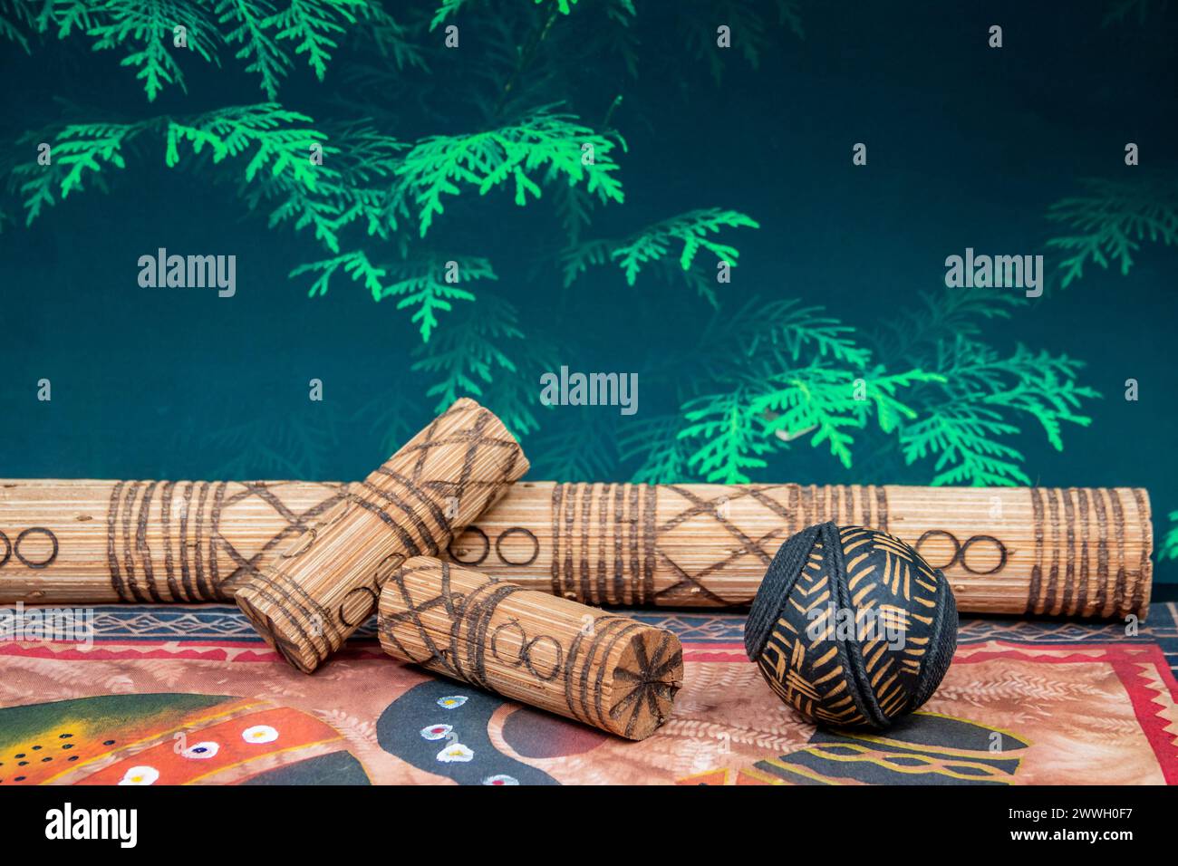 Musical traditional ethnical and tribal rhythmic idiophones made of ...