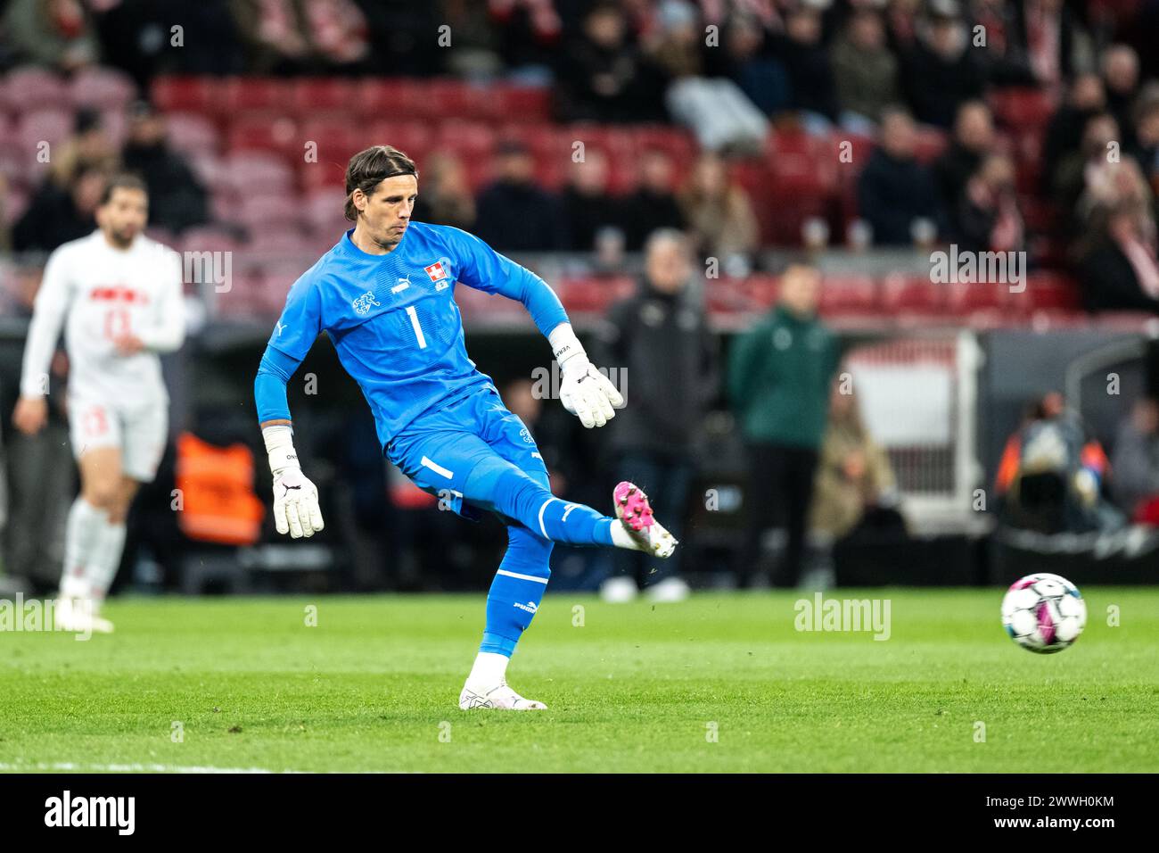 Copenhagen, Denmark. 23rd, March 2024. Goalkeeper Yann Sommer (1) of ...