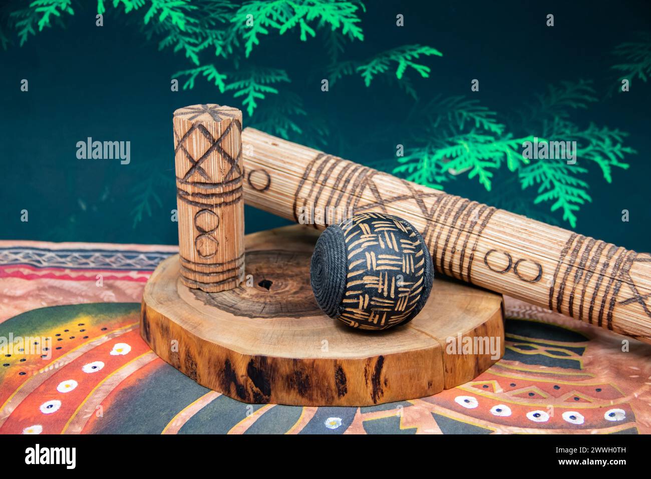 Musical traditional ethnical and tribal rhythmic idiophones made of ...