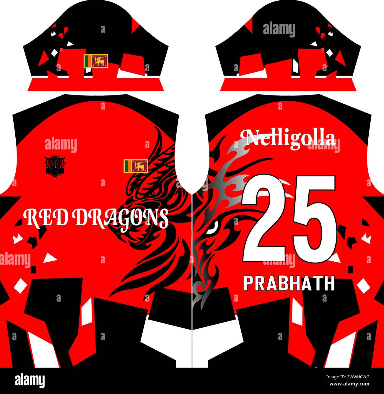 red dragon digital tshirt design for sublimation Stock Vector Image ...