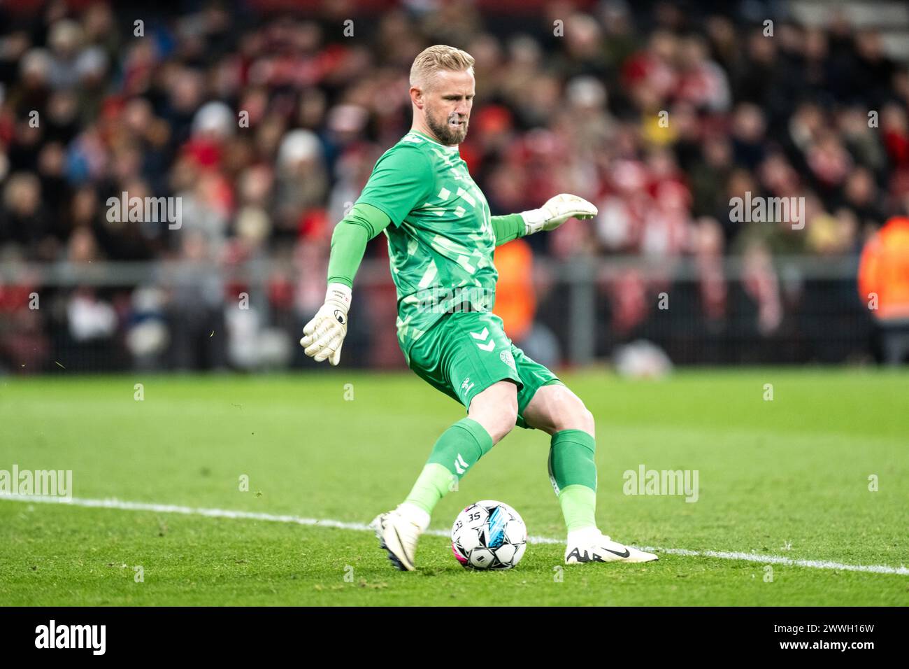 Copenhagen, Denmark. 23rd Mar, 2024. Goalkeeper Kasper Schmeichel (1 ...
