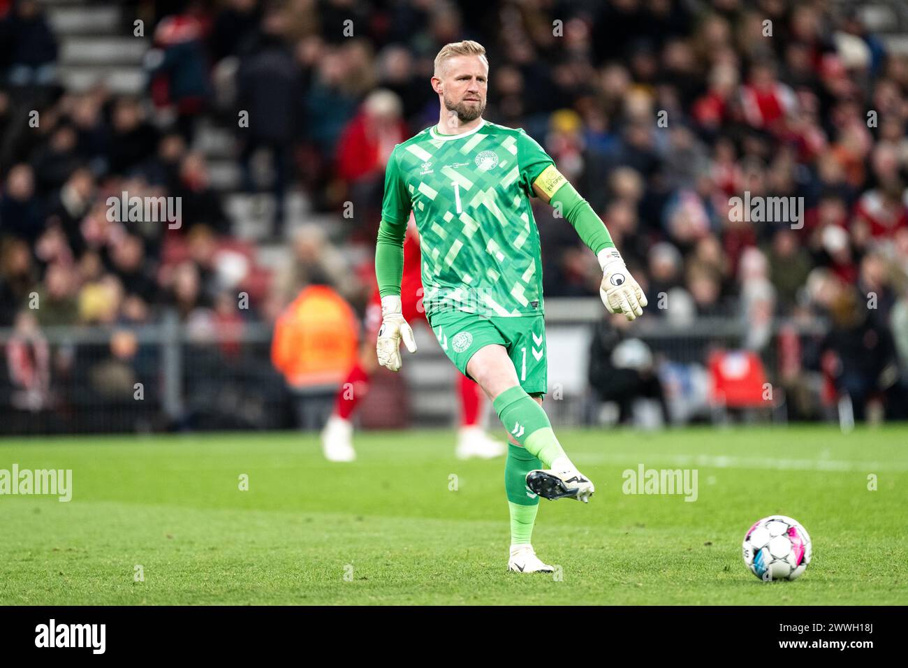 Copenhagen, Denmark. 23rd Mar, 2024. Goalkeeper Kasper Schmeichel (1 ...