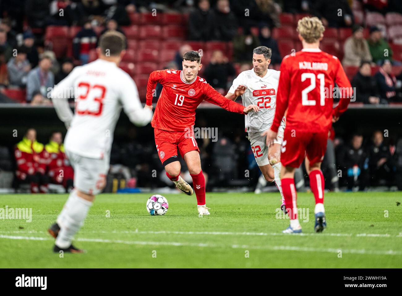 Copenhagen, Denmark. 23rd Mar, 2024. Jonas Wind (19) of Denmark and ...