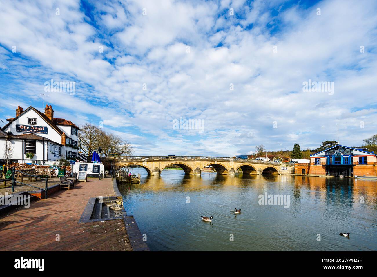 View of Henley Royal Regatta Headquarters and Grade I listed Henley ...