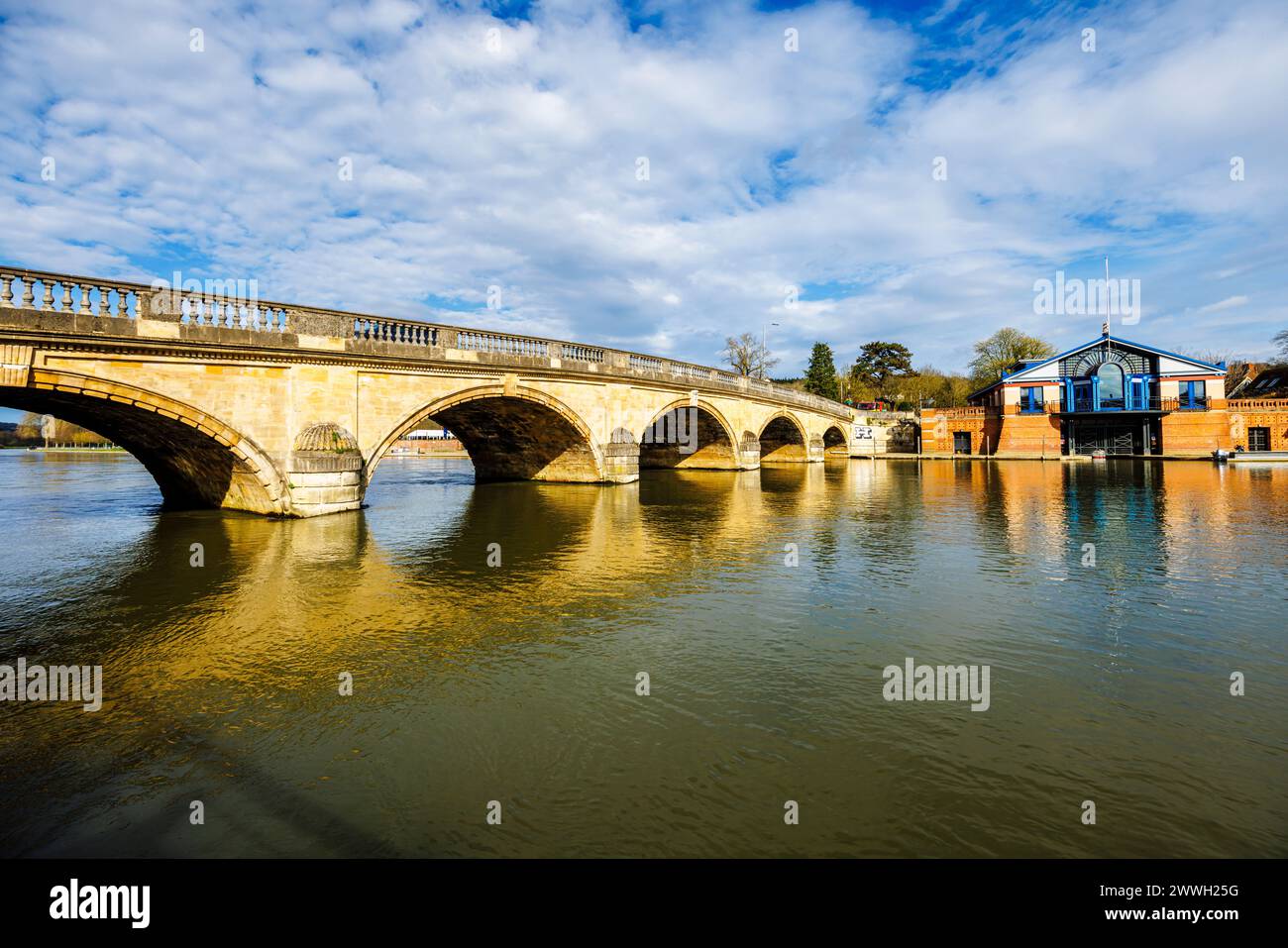 View of Henley Royal Regatta Headquarters and Grade I listed Henley ...