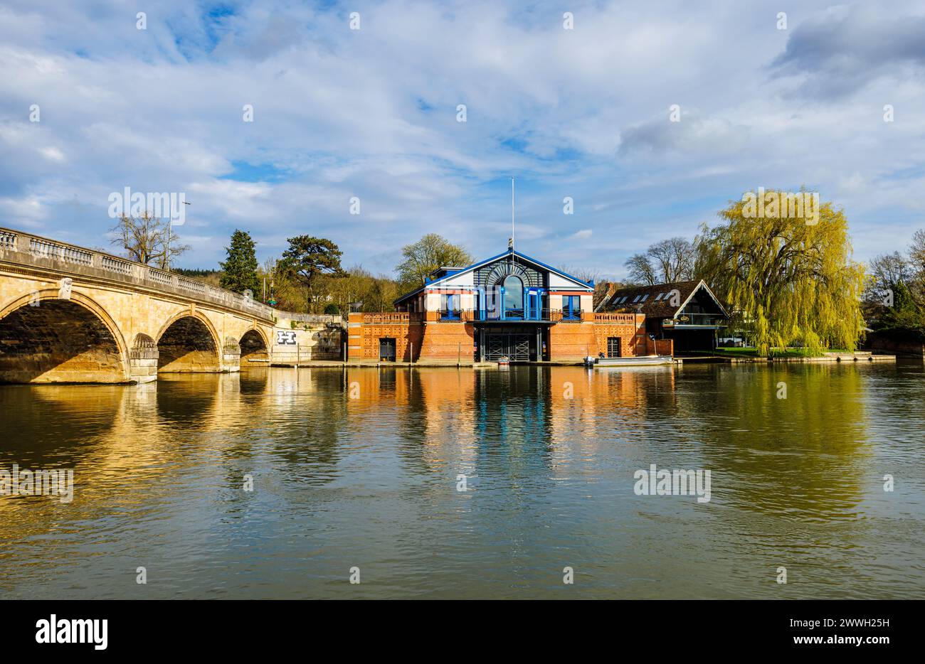 View of Henley Royal Regatta Headquarters and Grade I listed Henley ...