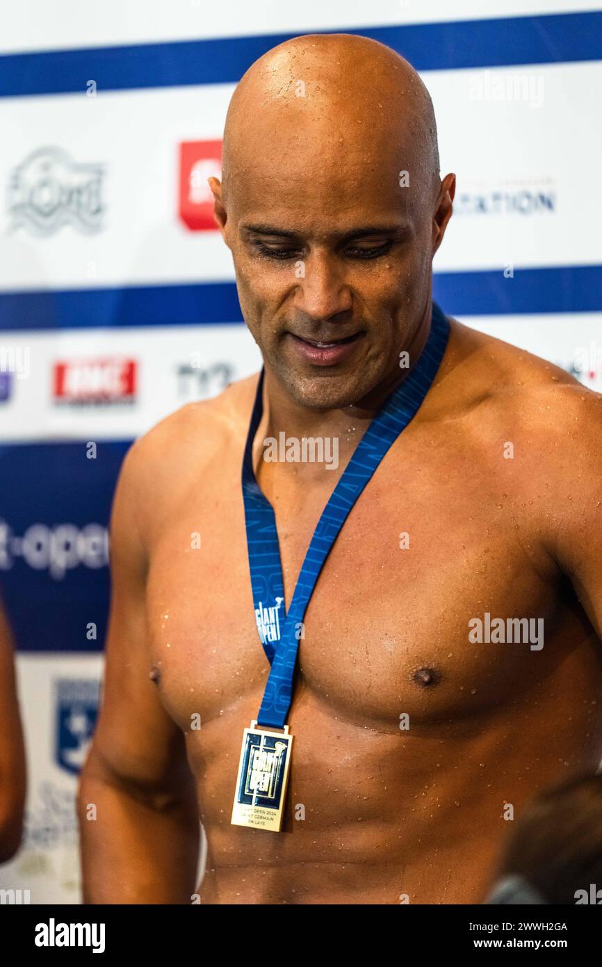 Joao Luiz GOMES JUNIOR (BRA),men 50m breaststroke finale, during the Giant Open 2024, Swimming ...
