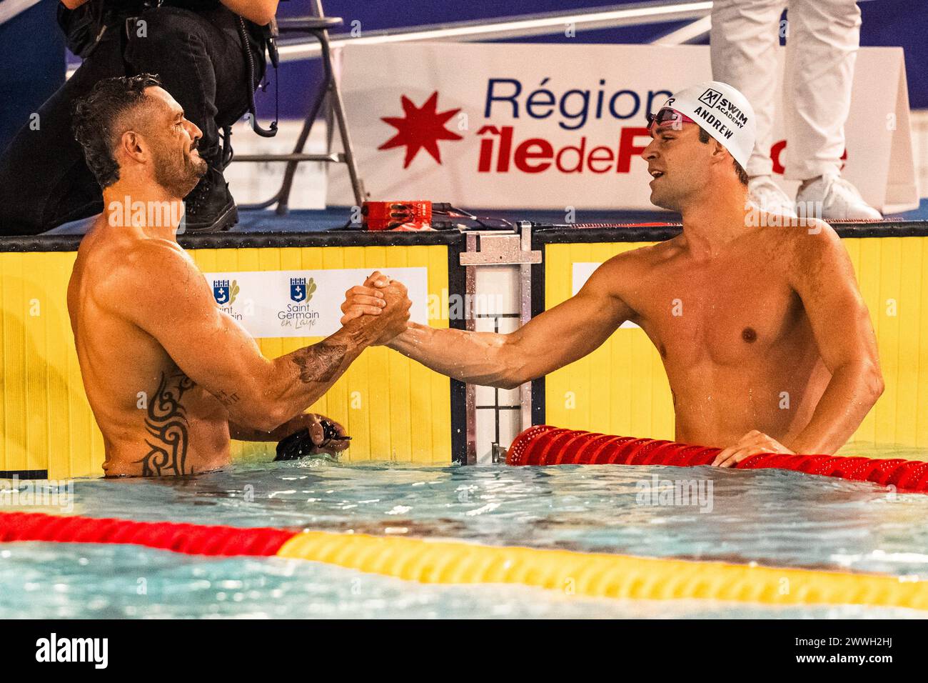 Florent MANAUDOU (FRA) and Michael ANDREW (USA), men 50m freestyle ...