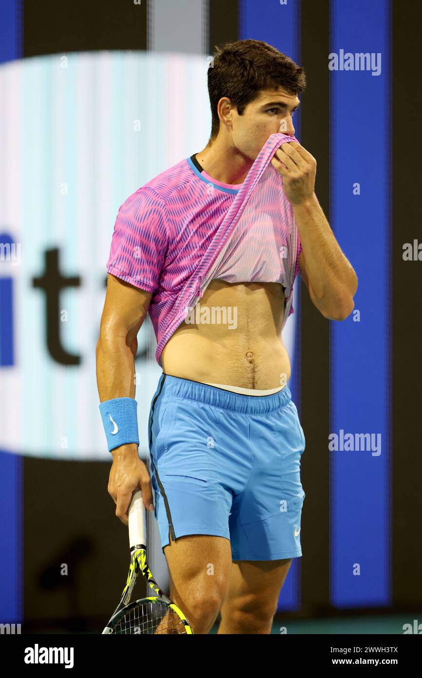 Miami Gardens, Florida, USA. 23rd Mar, 2024. Carlos Alcaraz of Spain ...