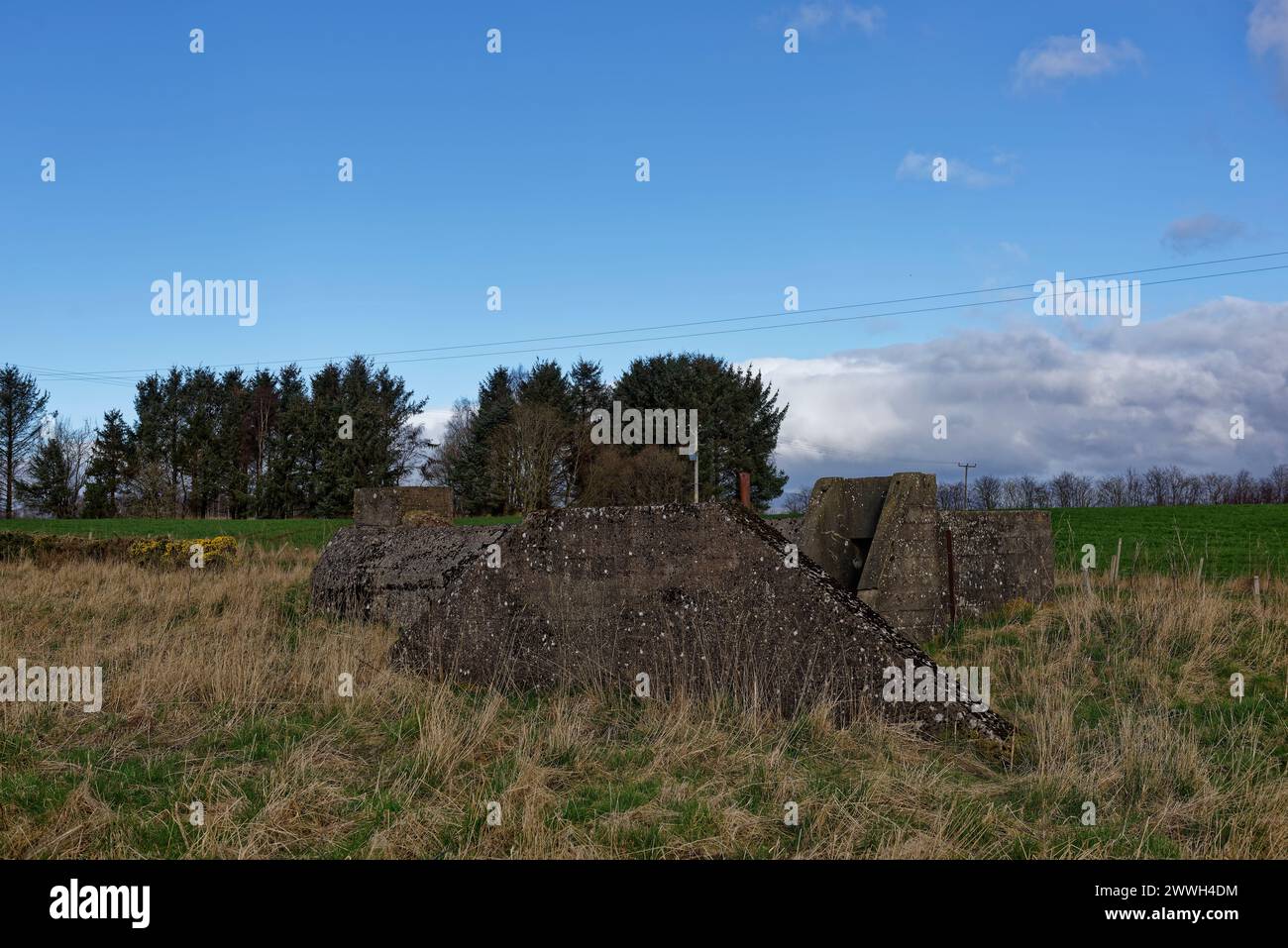 Concrete Blast walls protecting the open entrance of an old wartime ...