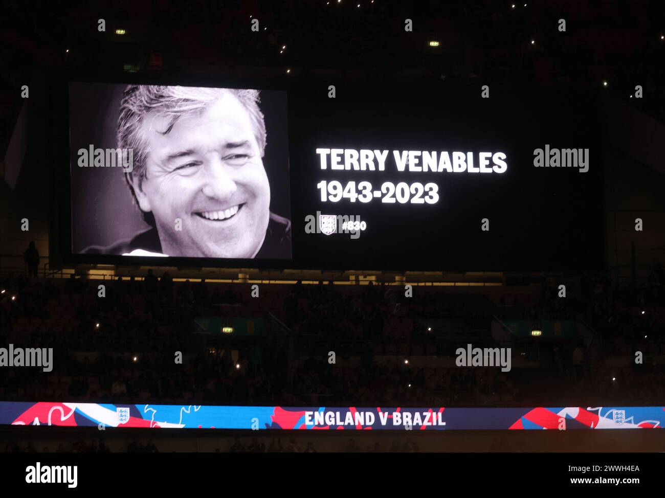 Terry Venables is remembered with an emotional tribute ahead of England ...