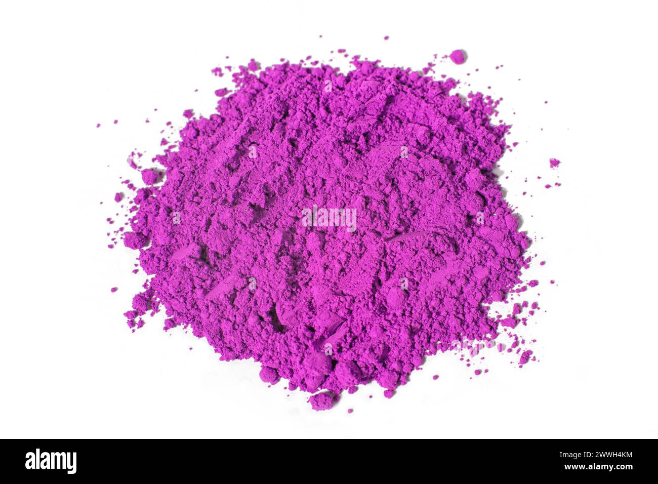 bunch of pink pigment, macro, top view, isolated on white background ...