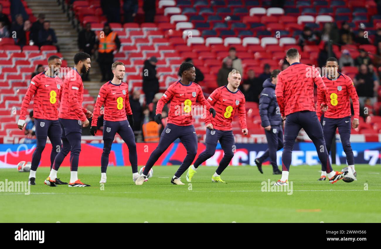 England subs before kick offduring International Friendly soccer match ...
