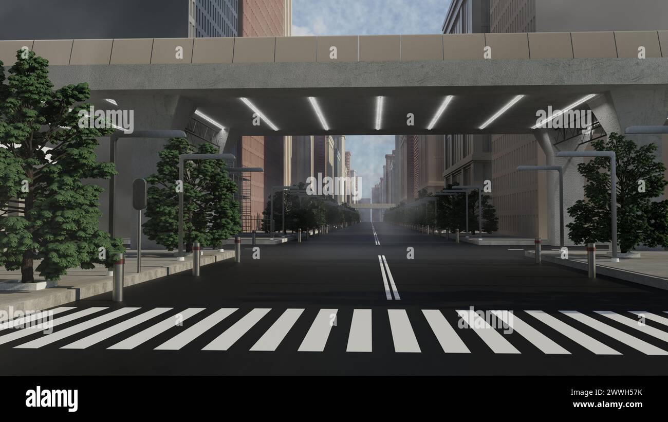 Highway green crosswalk bridge hi-res stock photography and images - Alamy