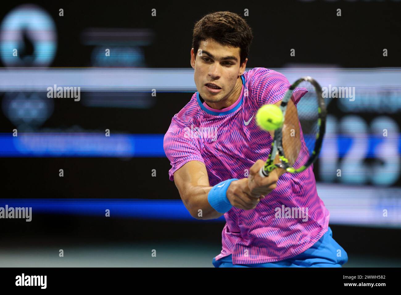 Miami Gardens, Florida, USA. 23rd Mar, 2024. Carlos Alcaraz of Spain ...
