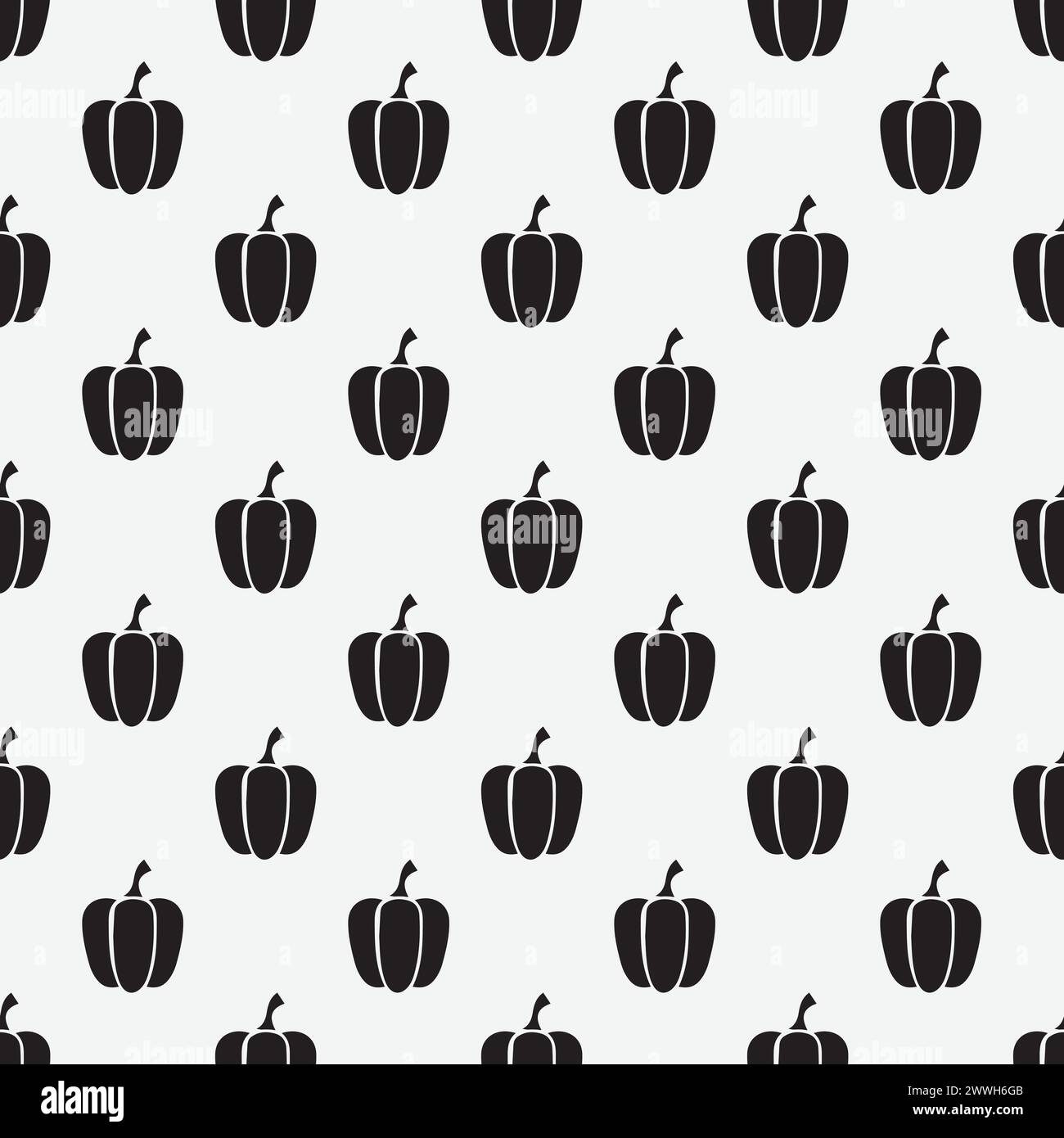 Bell peppers seamless pattern. Decorative background with vegetables ...