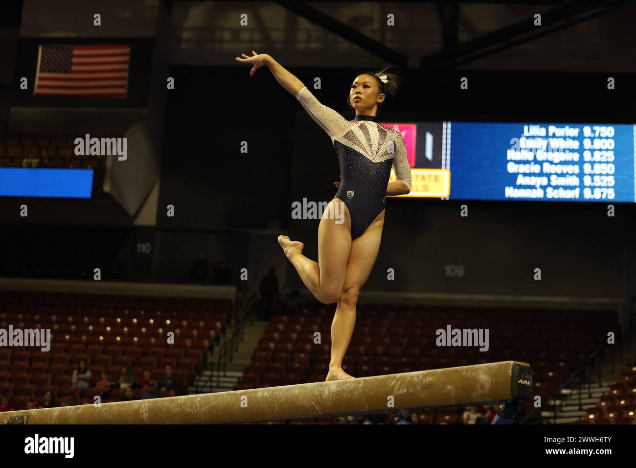 March 23, 2024: Gymnast ELENA DEETS (University of Arizona) during the ...