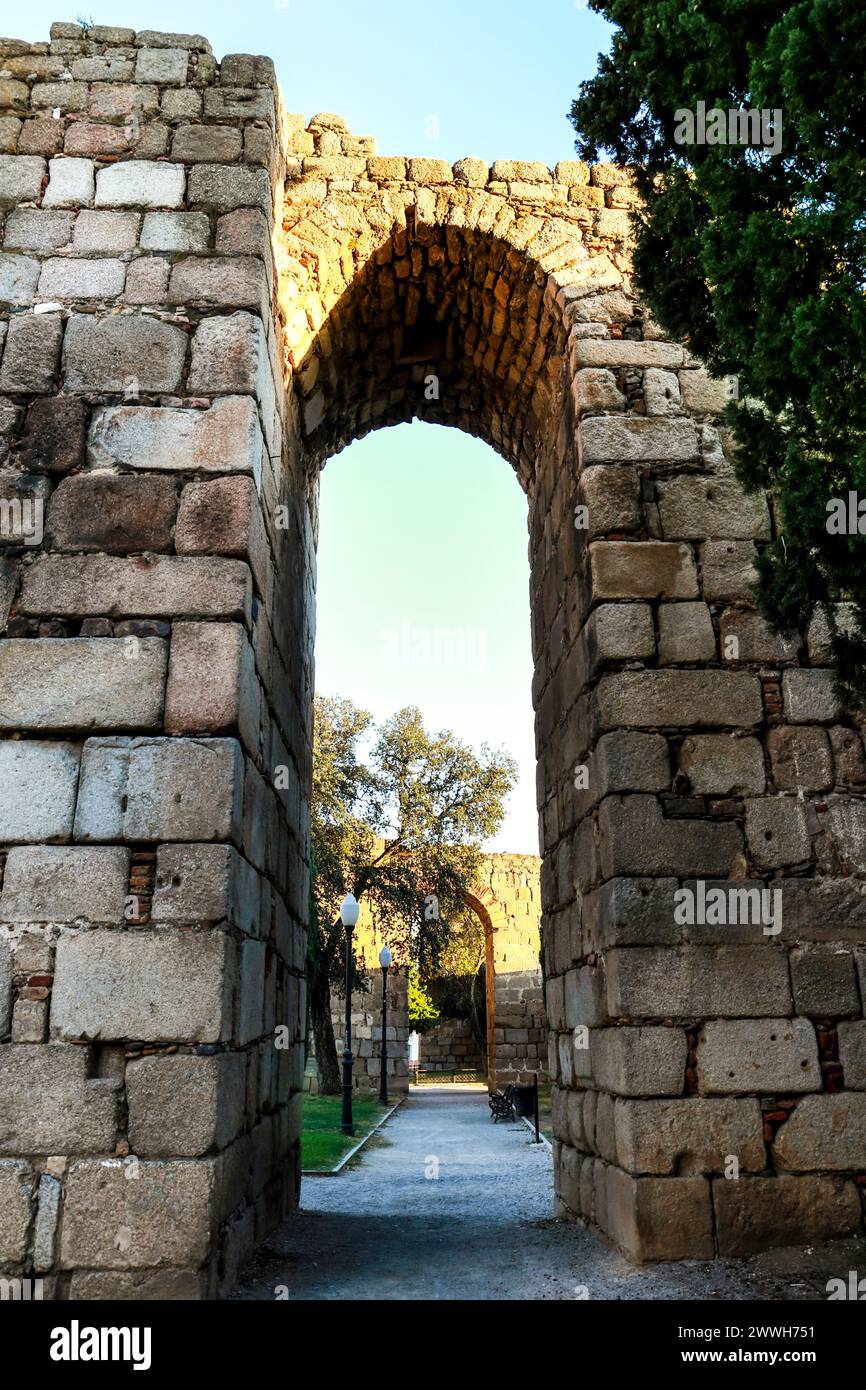 The Beautiful Moorish Alcazaba walls in Merida city Stock Photo - Alamy
