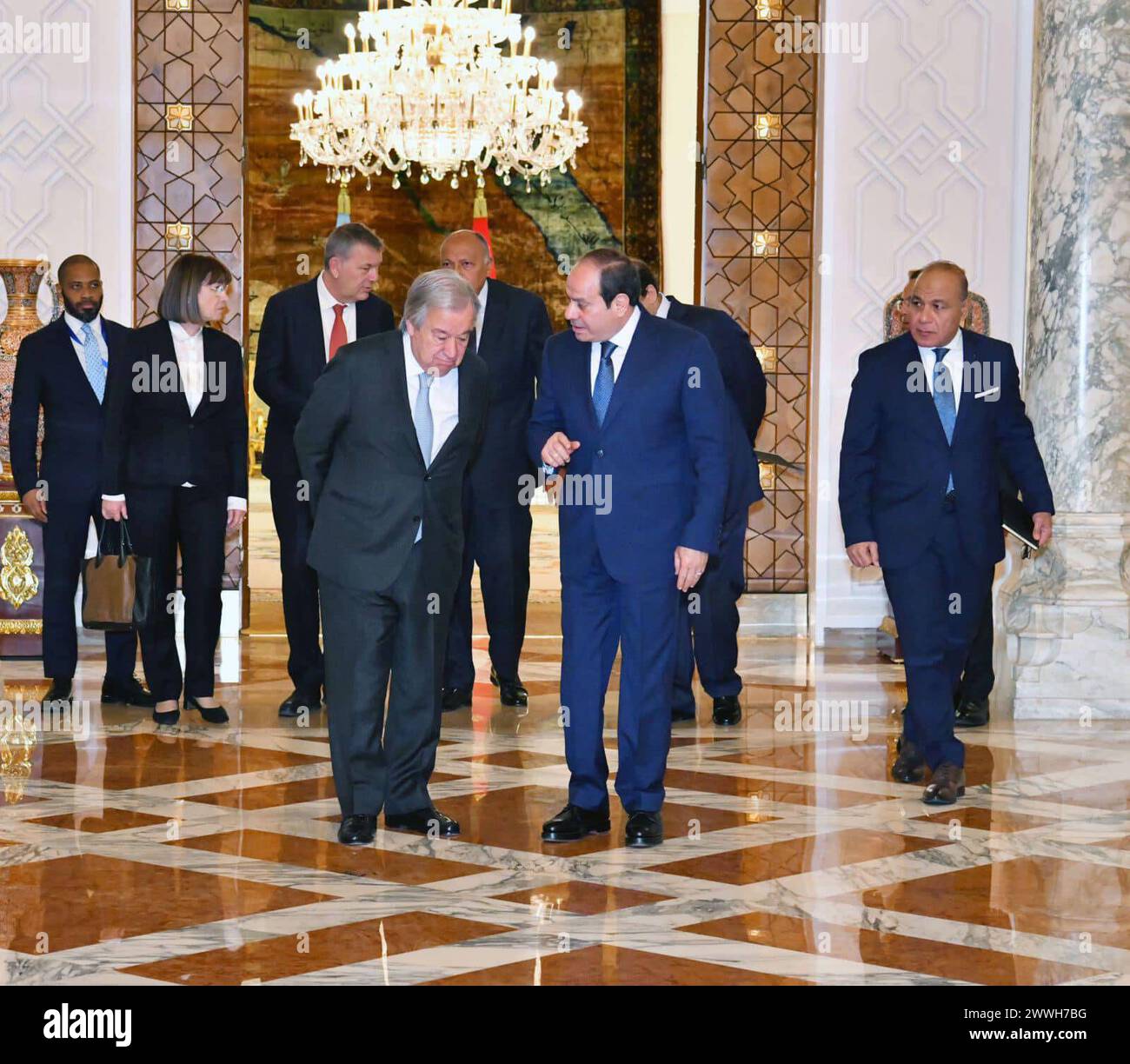 Egyptian President Abdel Fattah El-Sisi receives Antonio Guterres ...