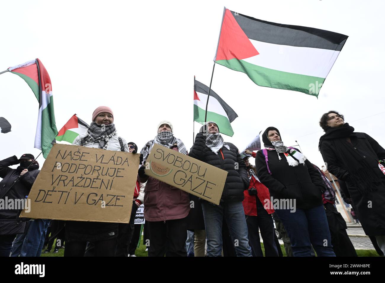 Prague, Czech Republic. 24th Mar, 2024. March of solidarity with ...