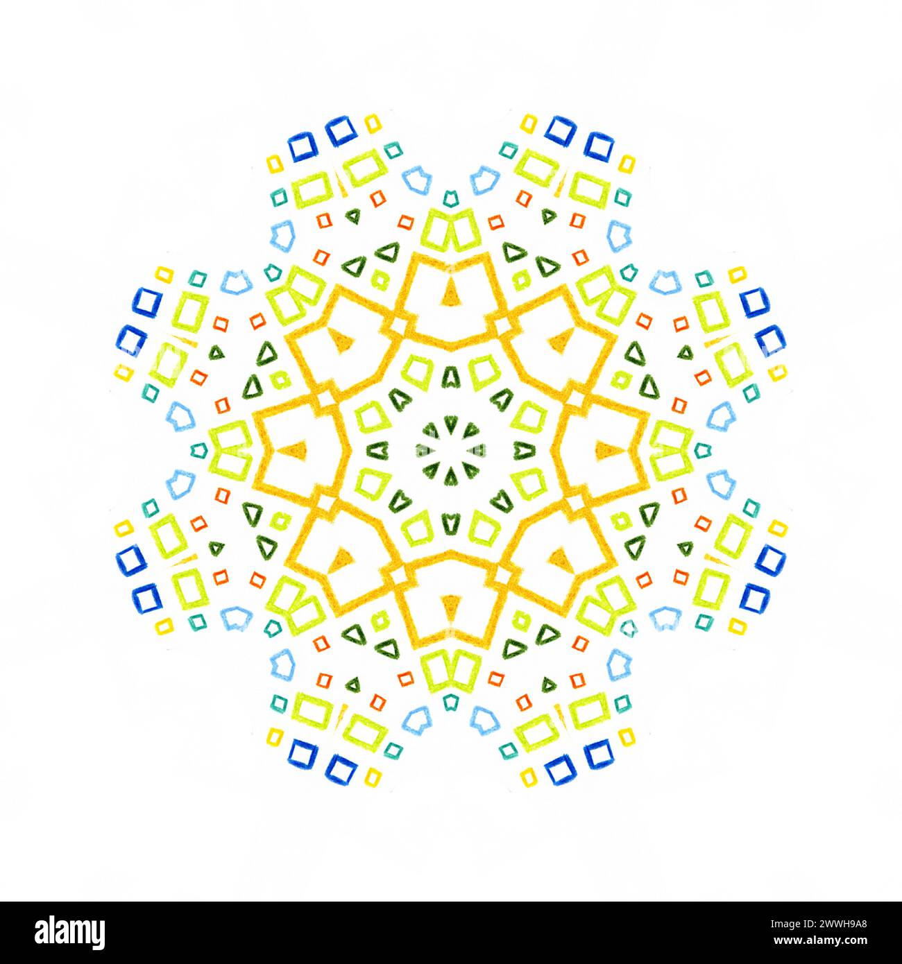 White background with color concentric pattern shape Stock Photo - Alamy