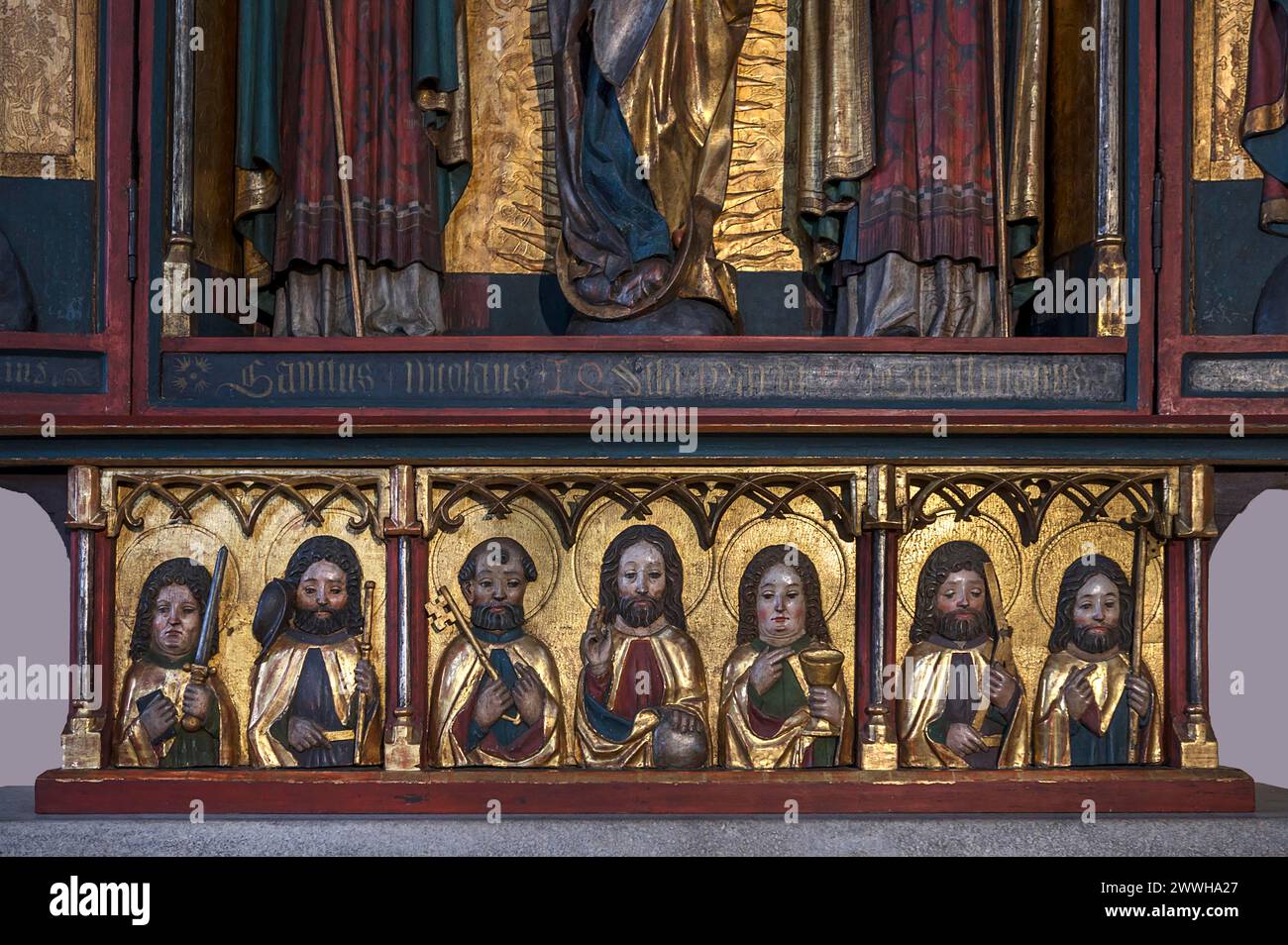 Predella from the Marian altar around 1500, altarpiece with Christ and ...