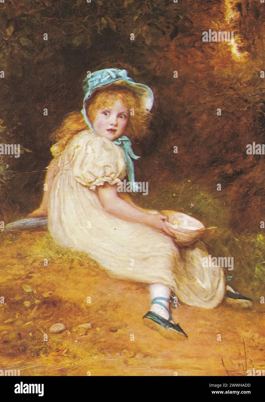 Vintage postcard of 'Miss Muffet' by Sir John Everett Millais 1800s ...