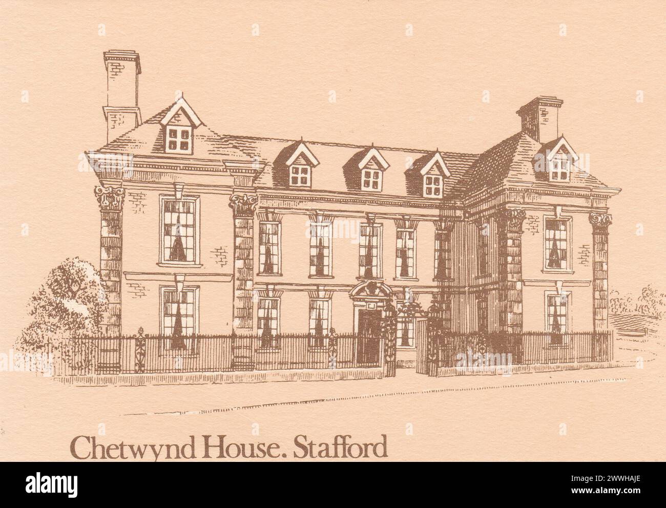 Chetwynd House, Stafford 19th century Stock Photo - Alamy
