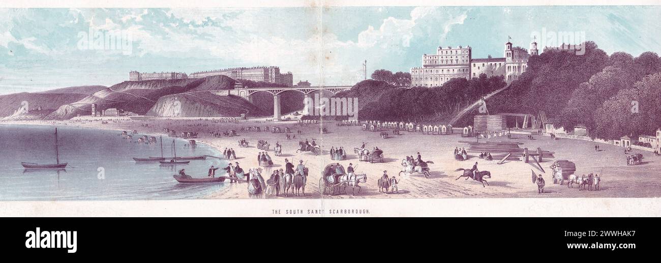The South Sands, Scarborough, England, 19th century Stock Photo - Alamy