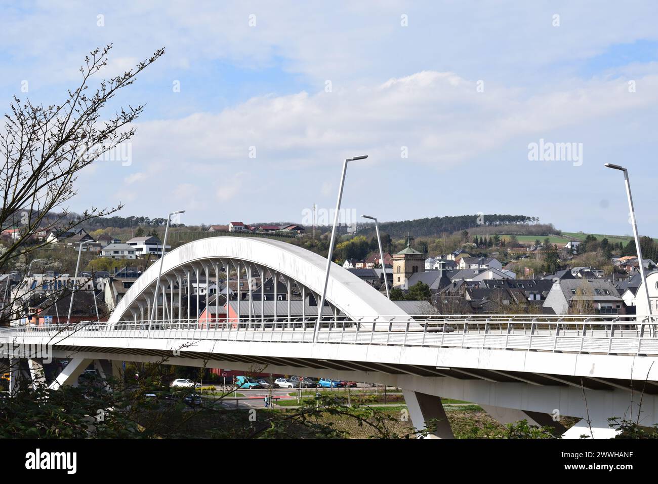 cross border bridge from Germany to Luxembourg at Grevenmacher Stock ...