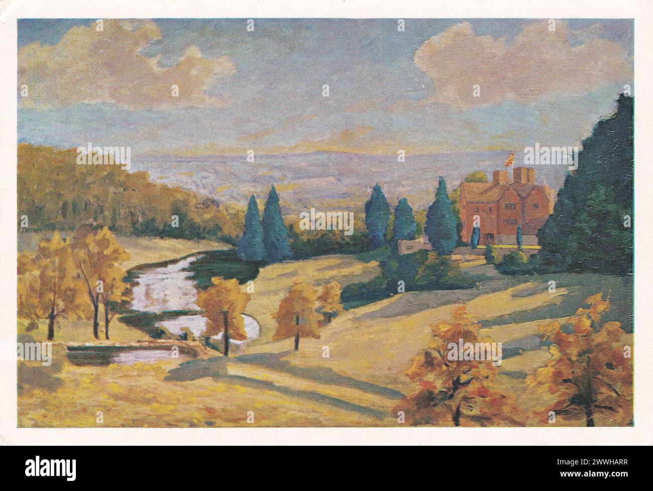 View of Chartwell - painting by Sir Winston Churchill 1938 Stock Photo ...