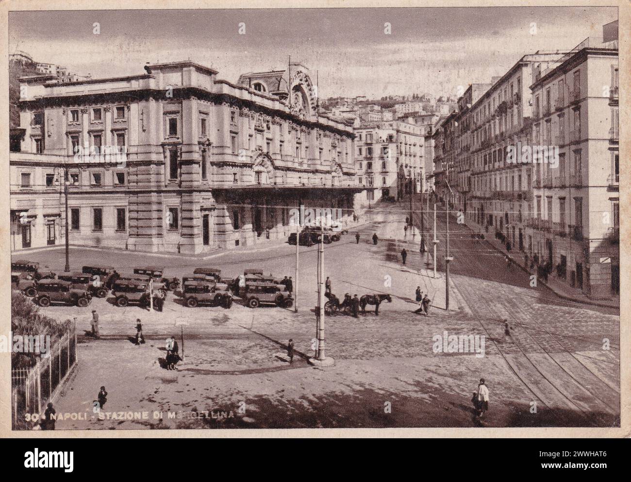 Vintage postcard of Napoli - Stazione Di Mergellina, 1920s Stock Photo ...