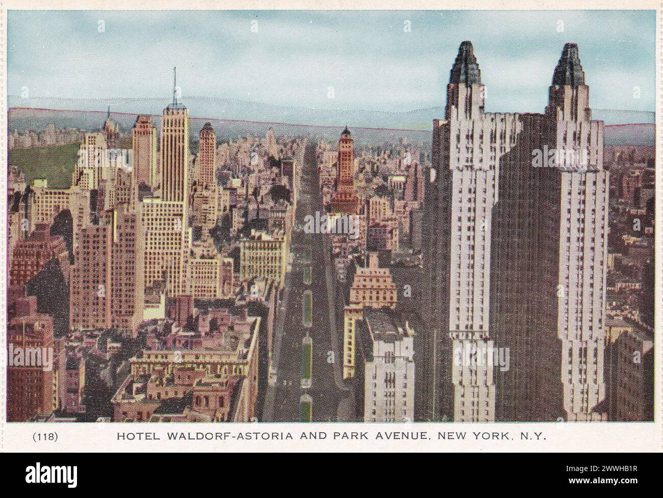 Vintage postcard of Hotel Waldorf - Astoria and Park Avenue, New York ...