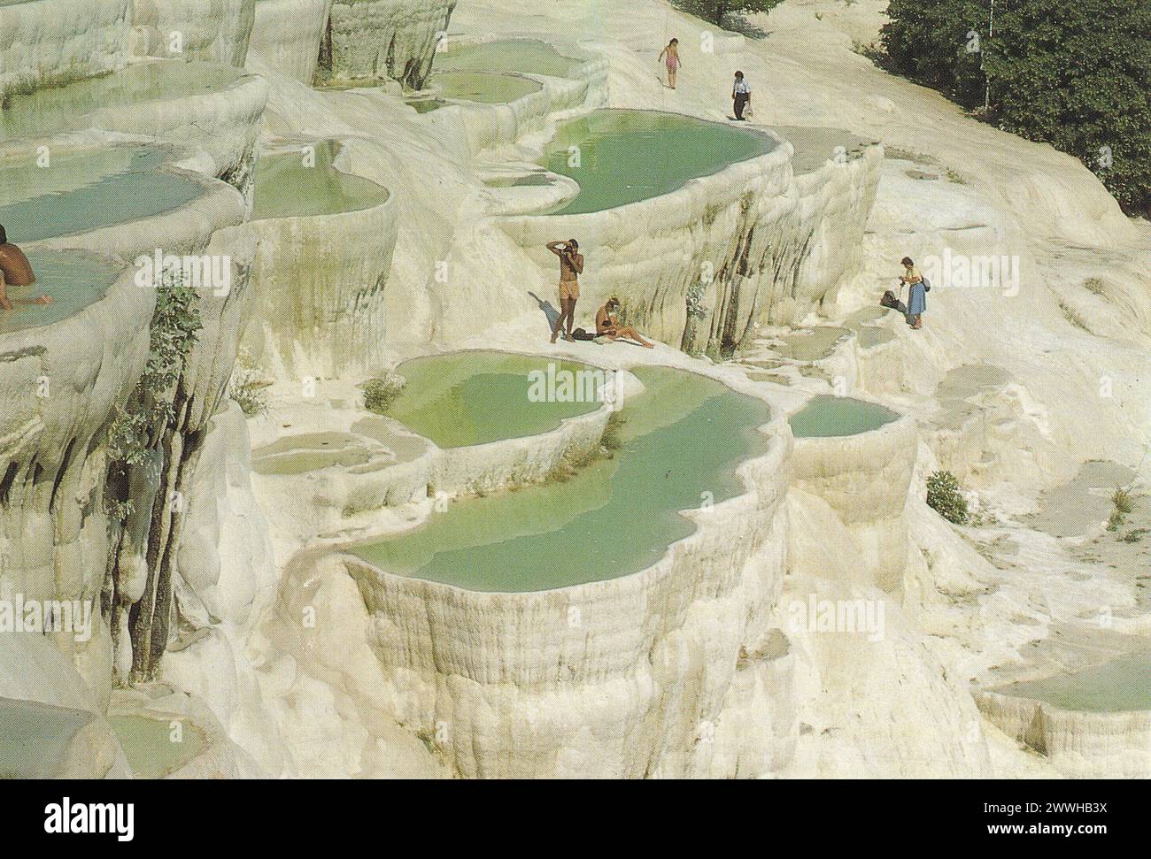 Vintage postcard of Pamukkale, Denili, Turkey, 1970s Stock Photo - Alamy
