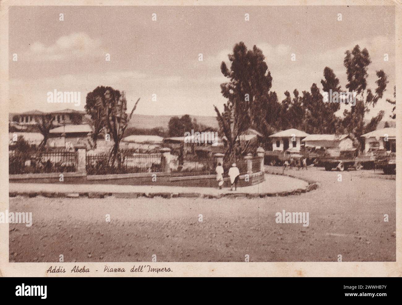 Vintage postcard of piazza dell impero ,mAddis Abeba, Ethiopia, 1950s ...