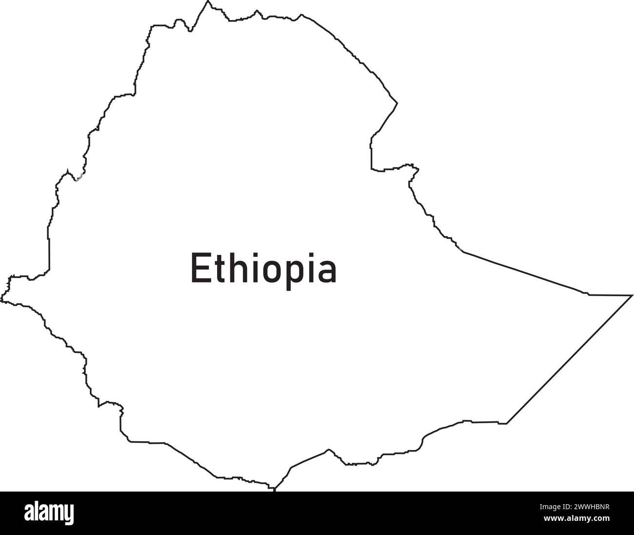 Ethiopia map black and white Stock Vector Images - Alamy