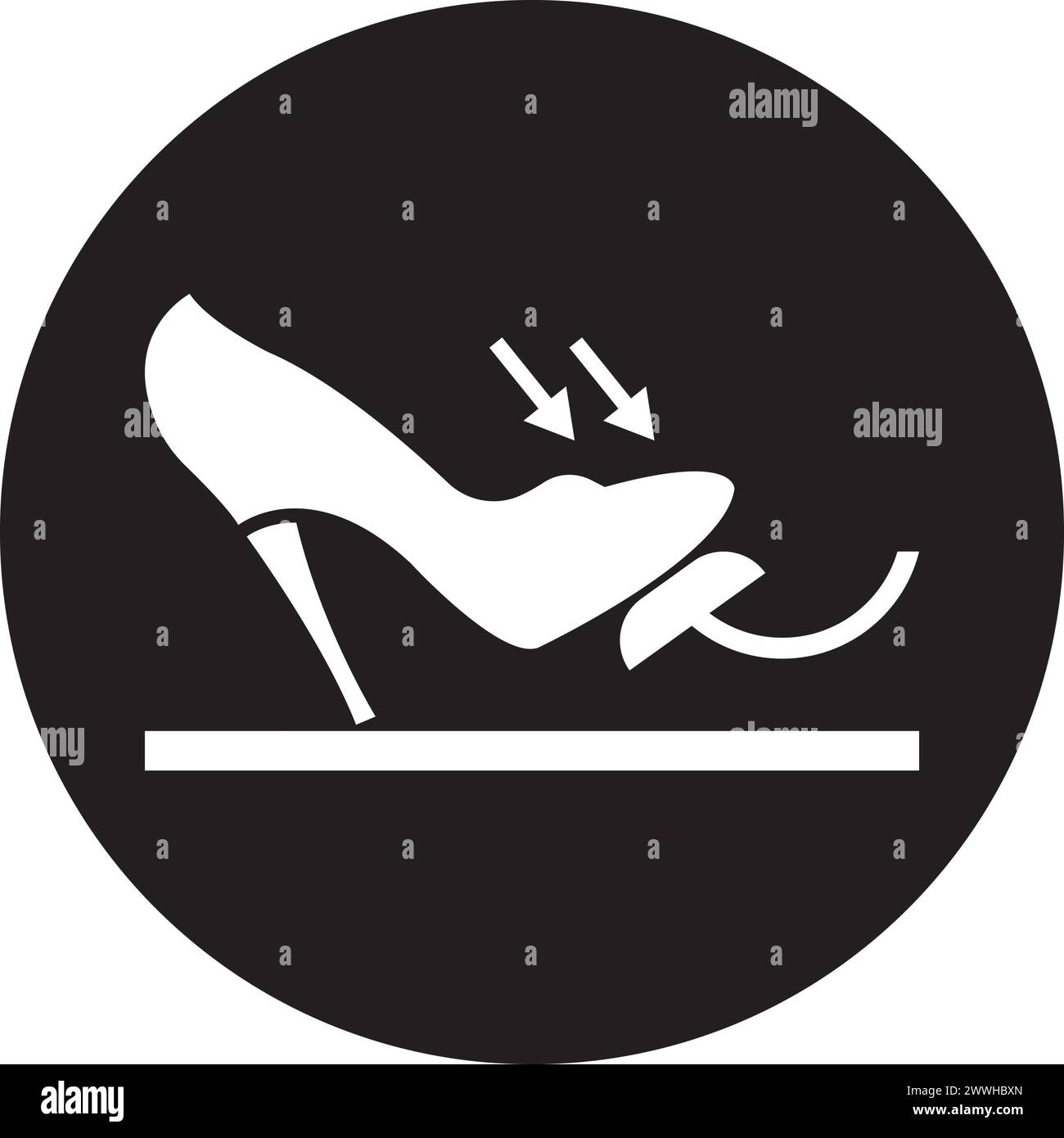 Foot in the Boot Presses Gas or Brake Pedal icon vector illustration ...