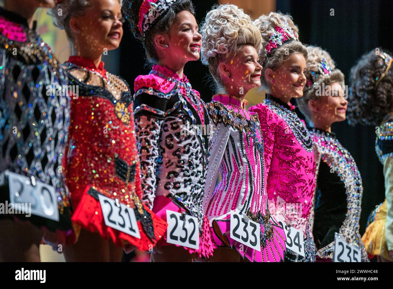 Competitors during the first day of the World Irish Dance Championships ...