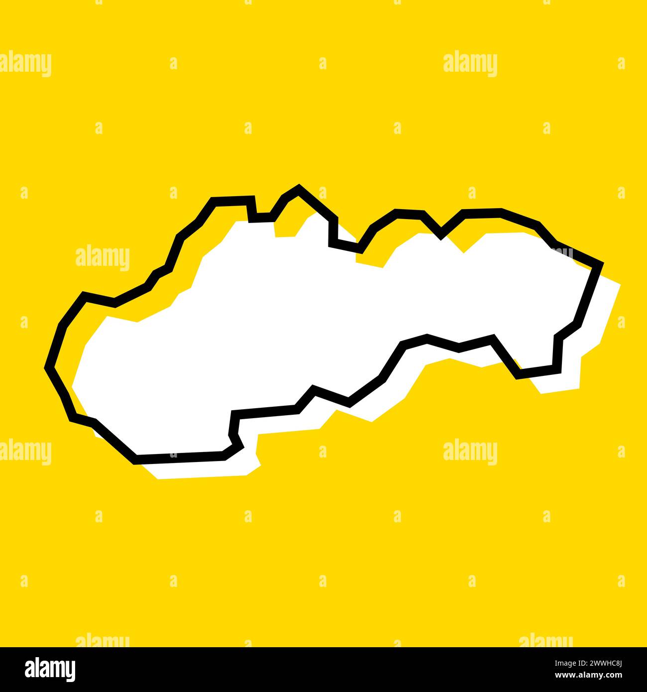 Simple outline map slovakia hi-res stock photography and images - Alamy