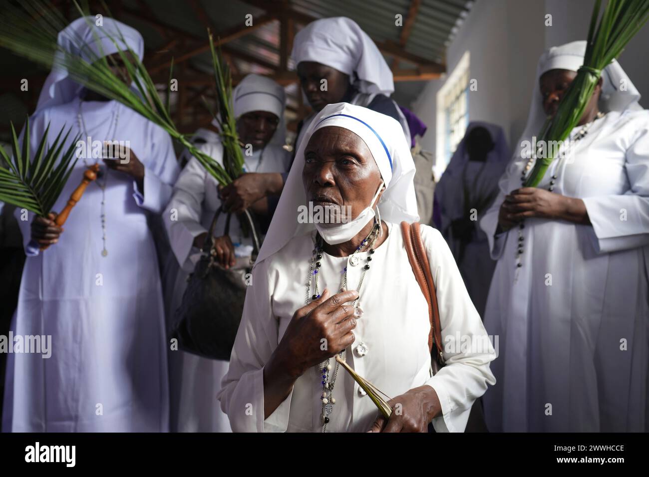 Christian faithful of the Legio Maria African Mission attend a Sunday ...