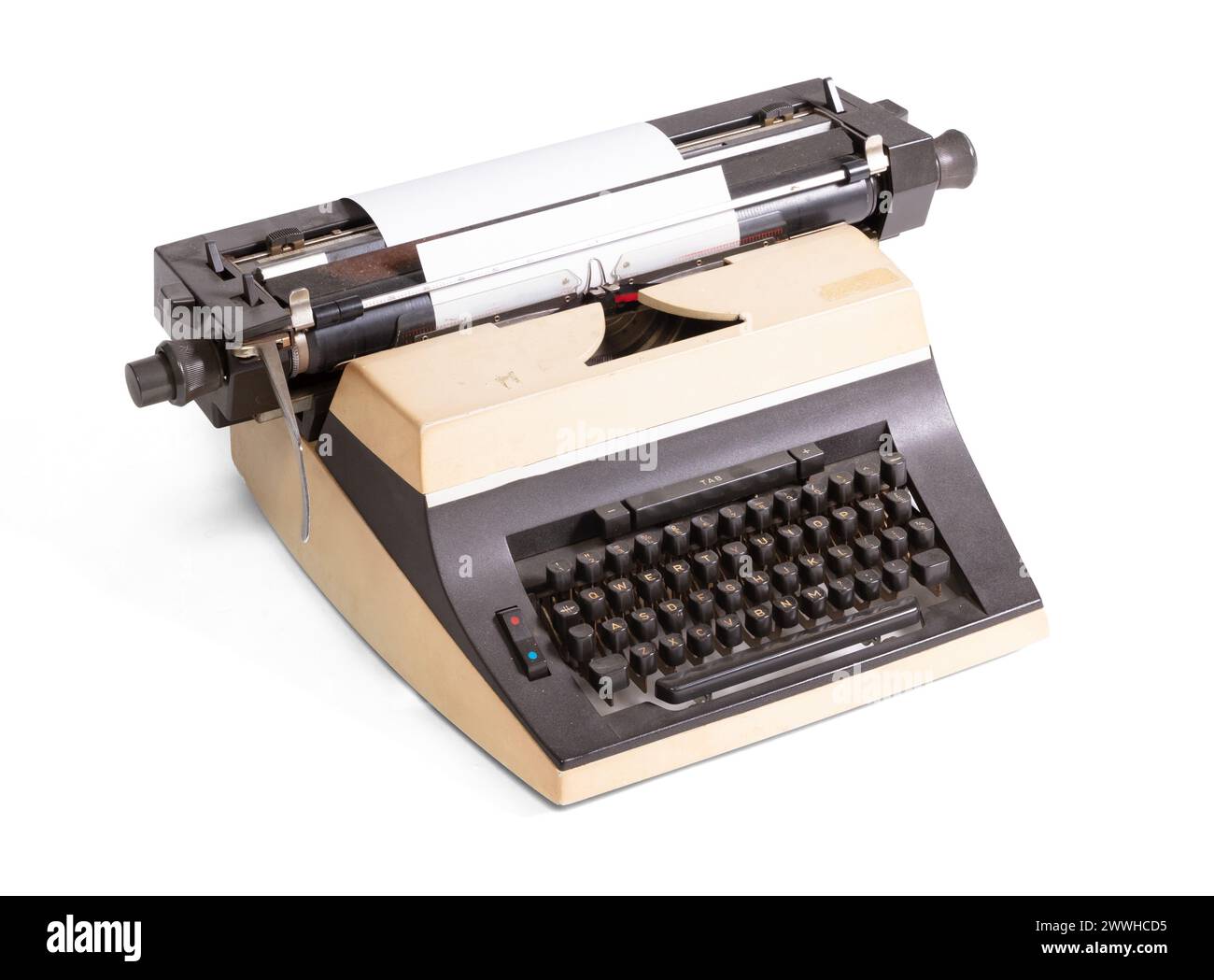 Broken metal typewriter, vintage object isolated, full frame Stock ...